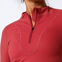 China Half Zipper Womens Horse Riding Base Layer Quick Dry Long Sleeve Equestrian Tops for sale