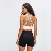 China Longline Womens Padded Womens Sports Bra Widened Hem Shockproof Cross Back for sale