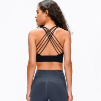 China Longline Womens Padded Womens Sports Bra Widened Hem Shockproof Cross Back for sale