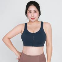 China Shoulder Strap Plus Size Padded Sports Bra Zip Front Underwear Fixed Pad for sale