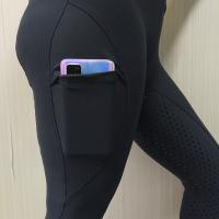 China Full Seat Silicone Horse Riding Pants / Equestrian Leggings With Phone Pocket for sale
