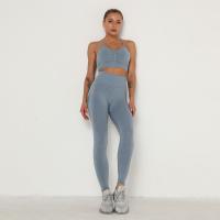 China Seamless Yoga Workout Clothes Compression 2 Piece Set Hip Lifting Leggings Crop Top for sale