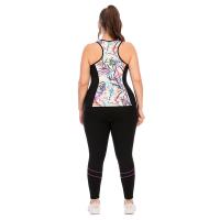 China Nylon Plus Size Crop Top And Leggings Printed Quick Drying Yoga Set clothes for sale