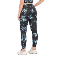 China Moisture Wicking Girls Patterned Yoga Pants Anti UV Polyester Spandex Workout Leggings for sale