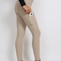 China Anti Pilling Equestrian Leggings Khiki Riding Breeches With Phone Pocket for sale