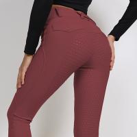 China Women Burgundy Riding Breeches Quick Dry Silicone Grip Full Seat Riding Breeches for sale