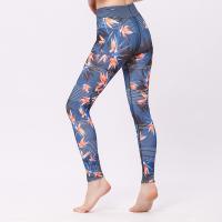 China Customized Patterned Yoga Pants Hip Lift High Waisted Floral Workout Tights for sale