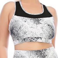 China Snakeskin Printing Big Cup Yoga Sets 82% Nylon Gym Sports Bra And Leggings Set for sale