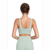 China Full Cup Plus Size Moisture Wicking Sports Bra Soft U Neck For Fat Women for sale