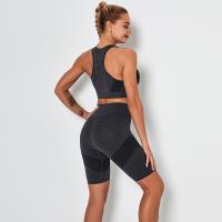 China Seamless Yoga Bra And Shorts Set Soft Nylon Sexy 2 Piece Knit yoga Short Set for sale