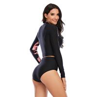China Sunscreen Long Sleeve 2 Piece Swimsuit Round Neck Womens Long Sleeve Surf Suit for sale