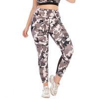 China Camo Plus Size Printed Patterned Yoga Pants High Waist With Mesh for sale