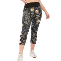 China Oversized Printed Hollow Out Yoga Pants Women Breathable Gym Leggings for sale