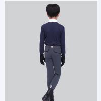 China Quick Drying Childrens Horse Riding Tights Knee Silicone Navy Blue Riding Leggings for sale