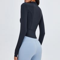 China Women's Full Zip Sports Horse Riding Tops Solid Color Long Sleeve Soft Nylon Shirts for sale