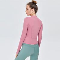 China Women's Full Zip Sports Horse Riding Tops Solid Color Long Sleeve Soft Nylon Shirts for sale