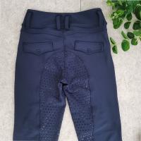 China Womens Horse Riding Pants Navy Blue Front Pocket Full Seat Silicone Grip Breeches for sale