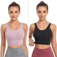 China Deep U Type Crop Top Sports Bra Shockproof Gathered Shock Absorber Run Bra for sale