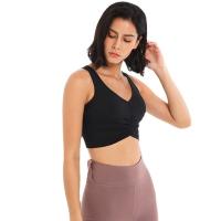 China Gathered Plus Size Yoga Bra Shockproof Y Shape Women Fitness Sports for sale