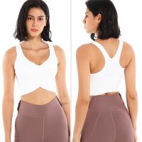 China Gathered Plus Size Yoga Bra Shockproof Y Shape Women Fitness Sports for sale