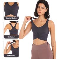 China Gathered Plus Size Yoga Bra Shockproof Y Shape Women Fitness Sports for sale