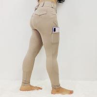 China New Beige Women's Full Seat Riding Breeches Quick Dry Four Way Stretch Riding Pants for sale