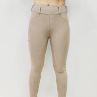 China New Beige Women's Full Seat Riding Breeches Quick Dry Four Way Stretch Riding Pants for sale