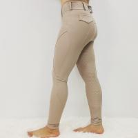China New Beige Women's Full Seat Riding Breeches Quick Dry Four Way Stretch Riding Pants for sale