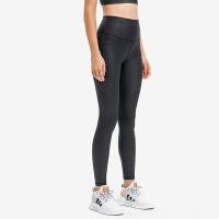 China Hidden Pocket Yoga Pants Nude Gilded Women Matte Faux Leather Leggings for sale