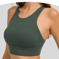 China Padded Womens Sports Bra Y Shaped Back Shockproof wirefree High Neck Sports Top for sale