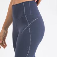 China Capri Cycling Nylon Womens High Waisted Workout Leggings With Tummy Control for sale
