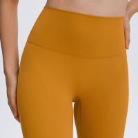 China Naked Feeling No Front Seam Yoga Pants Nylon Sweat Wicking 8 Colors for sale