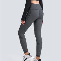 China High Elastic Women's Yoga Tight Pants Naked Feeling Nylon Leggings With Pockets for sale