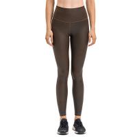 China Womens High Waisted Yoga Pants Capri Gilded Nude Skin Friendly for sale