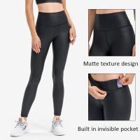 China Womens High Waisted Yoga Pants Capri Gilded Nude Skin Friendly for sale