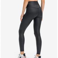 China Womens High Waisted Yoga Pants Capri Gilded Nude Skin Friendly for sale