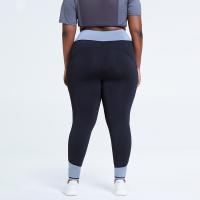 China L - 4XL Solid Plus Size Yoga Pants High Waist Splicing Yoga Workout Leggings for sale