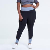 China L - 4XL Solid Plus Size Yoga Pants High Waist Splicing Yoga Workout Leggings for sale