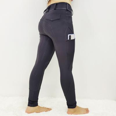 China Grey Equestrian Horse Riding Pants Leggings Full Seat Silicone for sale