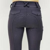 China Grey Equestrian Horse Riding Pants Leggings Full Seat Silicone for sale