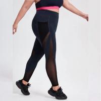 China Workout Plus Size High Waisted Yoga Pants Mesh Breathable With Pockets for sale