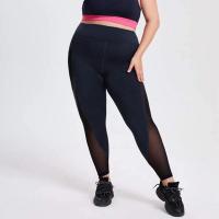 China Workout Plus Size High Waisted Yoga Pants Mesh Breathable With Pockets for sale