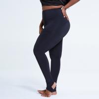 China Over Waist Plus Size Yoga Pants 80% Polyester Solid Tummy Control Sports Leggings for sale