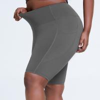 China 4XL Moisture Wicking Plus Size High Waisted Yoga Shorts pants Women's Running Shorts for sale