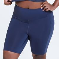 China 4XL Moisture Wicking Plus Size High Waisted Yoga Shorts pants Women's Running Shorts for sale