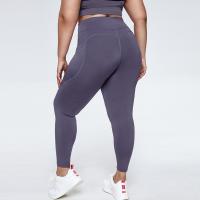 China 90 Polyester 10 Spandex Plus Size Yoga Pants High Elastic With Side Pockets for sale