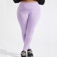 China Womens Athletic Soft Purple Plus Size Yoga Pants Tummy Control High Elastic for sale