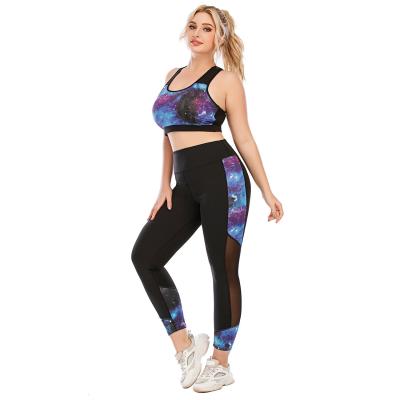 China Leggings And Bra Workout Plus Size Yoga Sets Breathable Moisture Wicking for sale