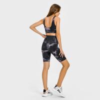 China Women Tie Dye Workout Sets 2 Piece U Type Sports Bra And Yoga Pants Set for sale