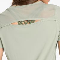 China Athletic Ladies Yoga Tops / Short Sleeve Workout Shirts With Breathable Mesh for sale